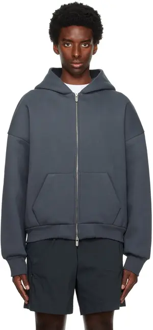 Seventh Navy V2 Zipped Hoodie In Stone Coal - 30% Off | Editorialist